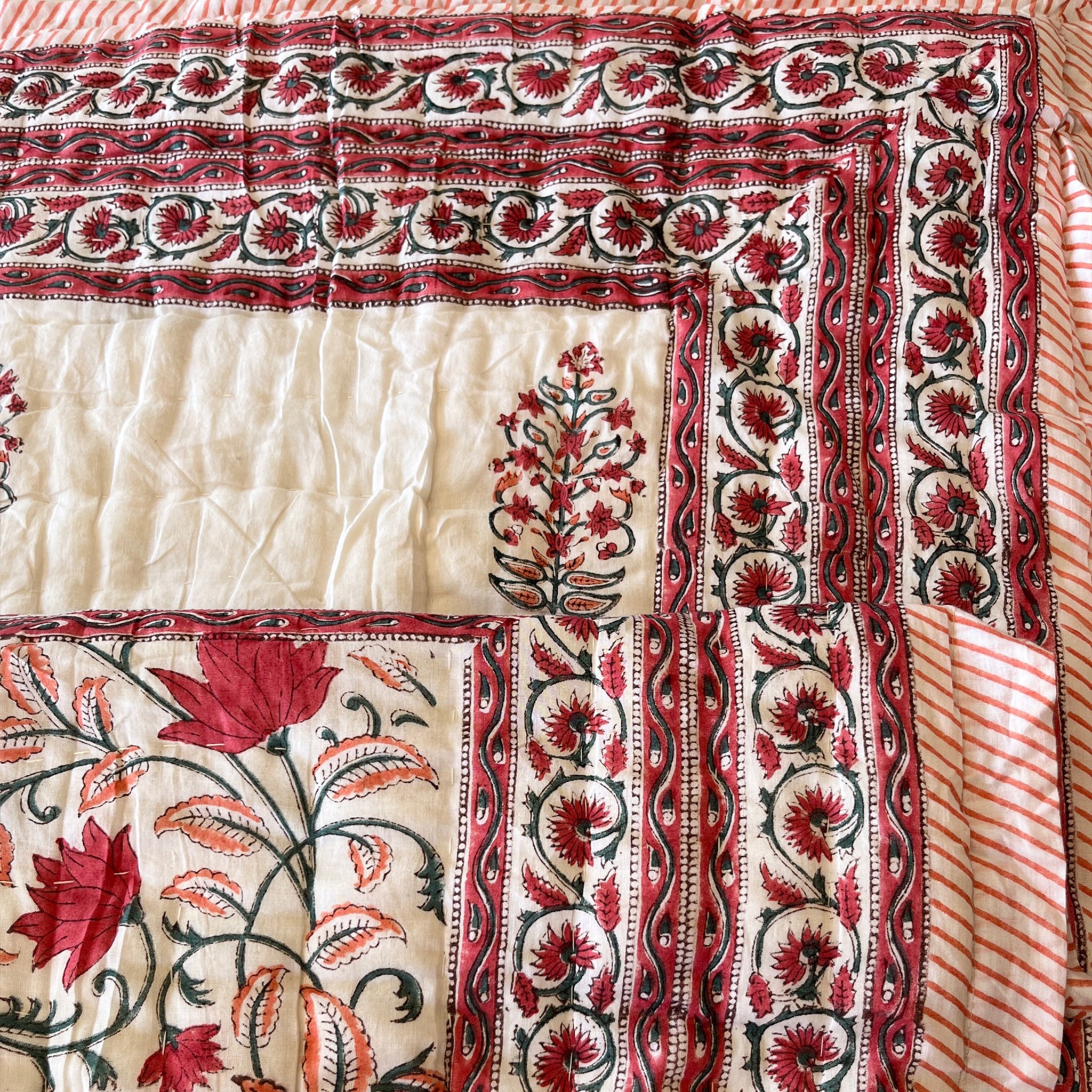 Flora Handmade Block Print Cotton Quilt – Huddle Collection