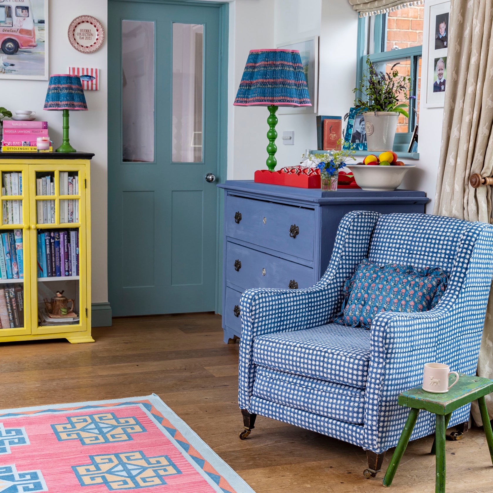 Gloria Pleated Cotton Block Printed Scallop Lampshade – Huddle Collection