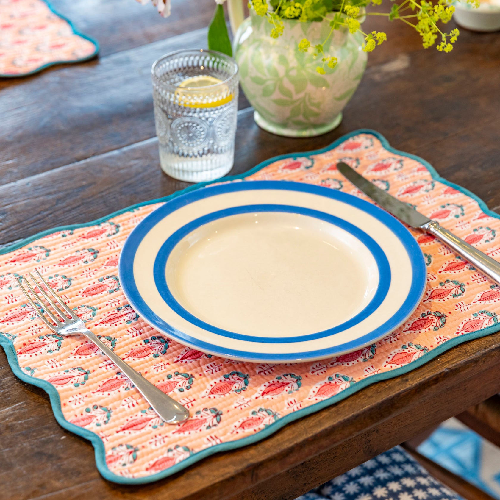 Block print quilted cotton reversible place mat - 004 – Huddle Collection