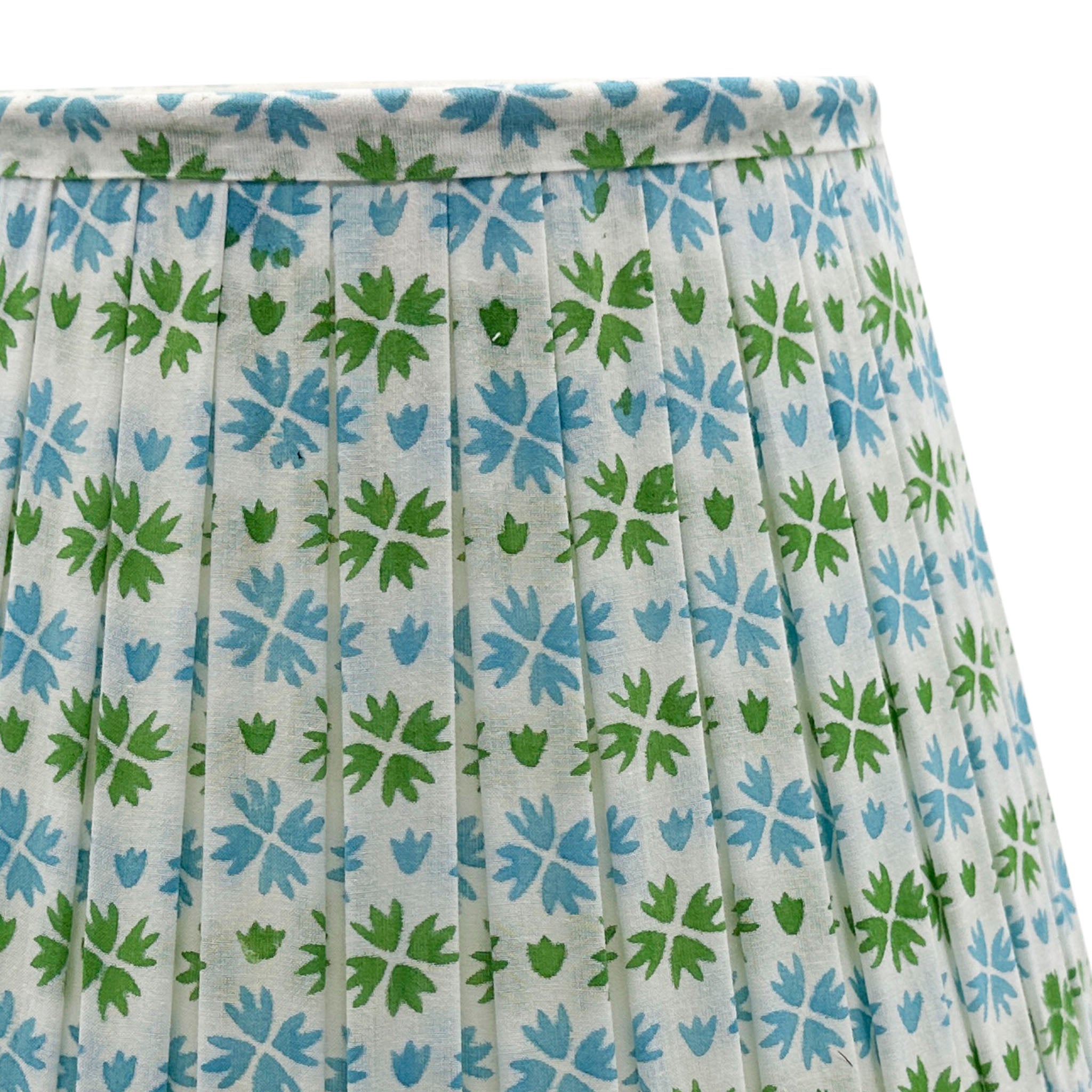 Heidi Pleated Cotton Block Printed Lampshade in Green – Huddle Collection